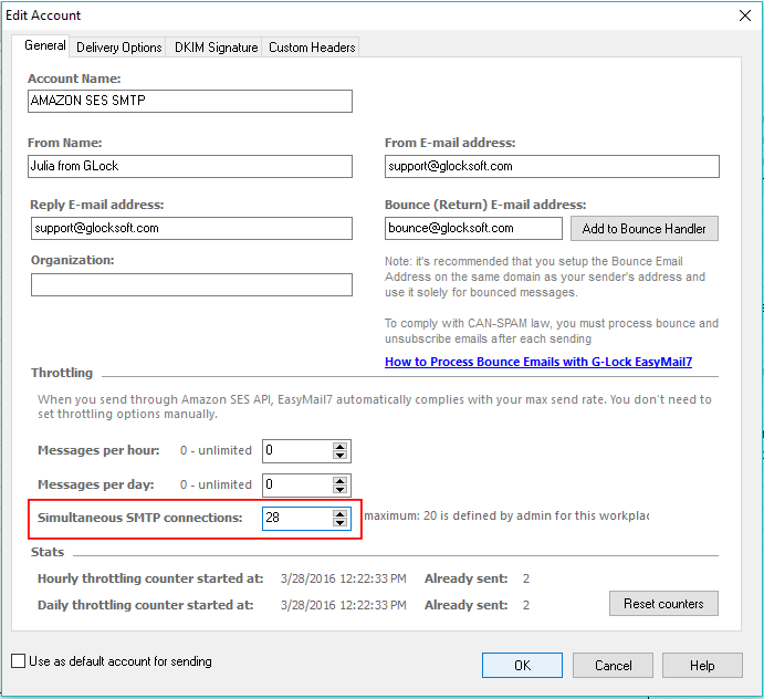 How to Use Amazon SES SMTP Server to Send Emails - G-Lock EasyMail7